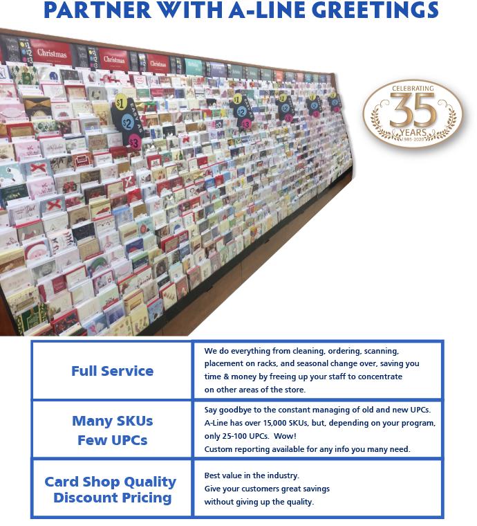 A-Line Greetings | Easy as $1-$2-$3 Greeting Card Program